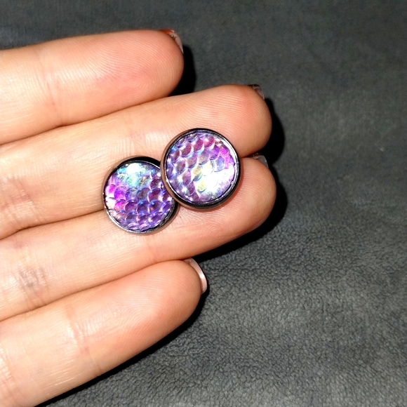 unbranded | Jewelry | Sterling Silver Mermaid Scale Studs | Poshmark